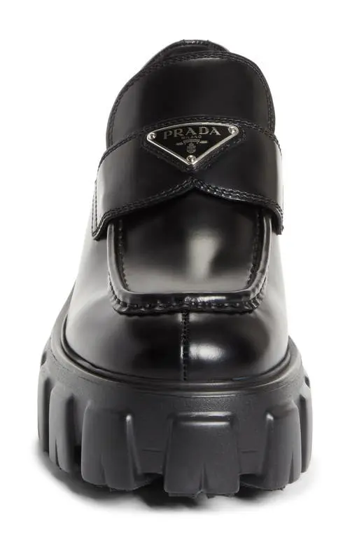 Prada Monolith Lug Sole Loafer - Nero