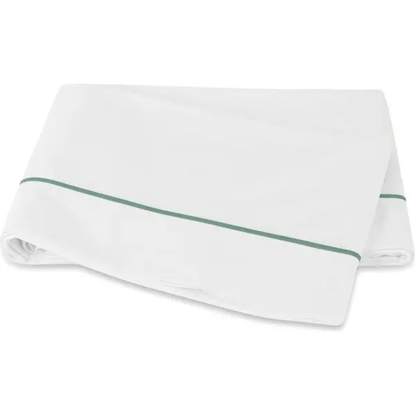 MATOUK Bergamo 500 Thread Count Cotton Percale Flat Sheet - Celadon