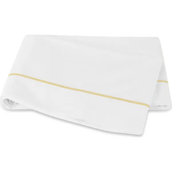 MATOUK Bergamo 500 Thread Count Cotton Percale Flat Sheet - Honey