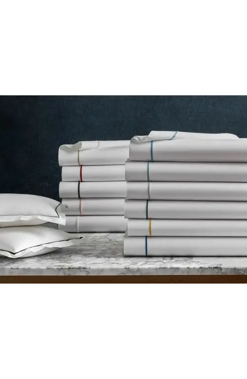 MATOUK Bergamo 500 Thread Count Cotton Percale Flat Sheet - Honey