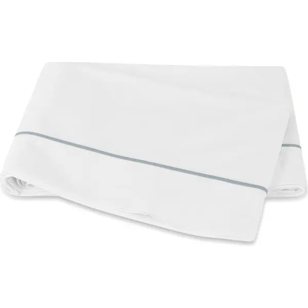 MATOUK Bergamo 500 Thread Count Cotton Percale Flat Sheet - Pool