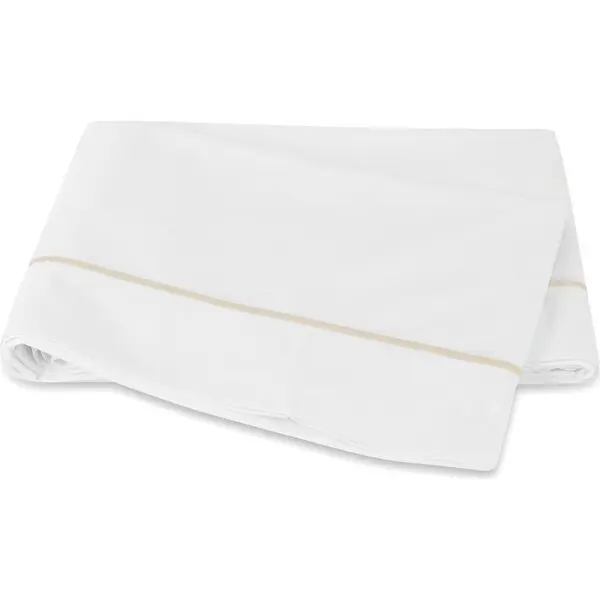 MATOUK Bergamo 500 Thread Count Cotton Percale Flat Sheet - Truffle