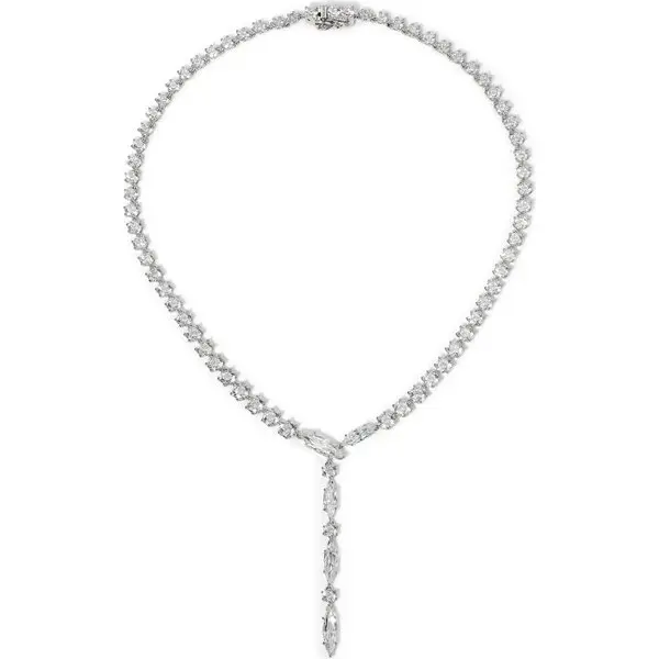 Nadri Beatrix Mixed Cubic Zirconia Y-necklace - Rhodium