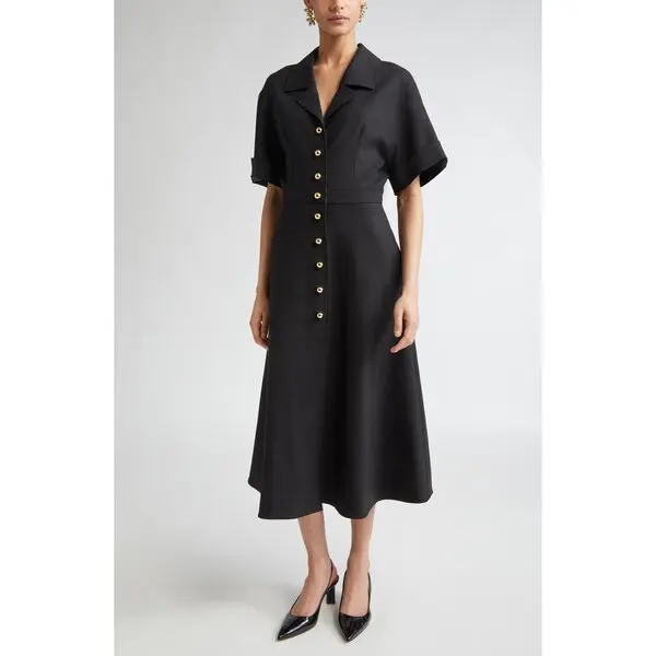 Carolina Herrera Stretch Virgin Wool Midi Dress