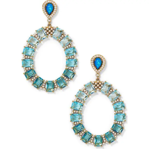 Nadri Frontal Hoop Earrings - Gold