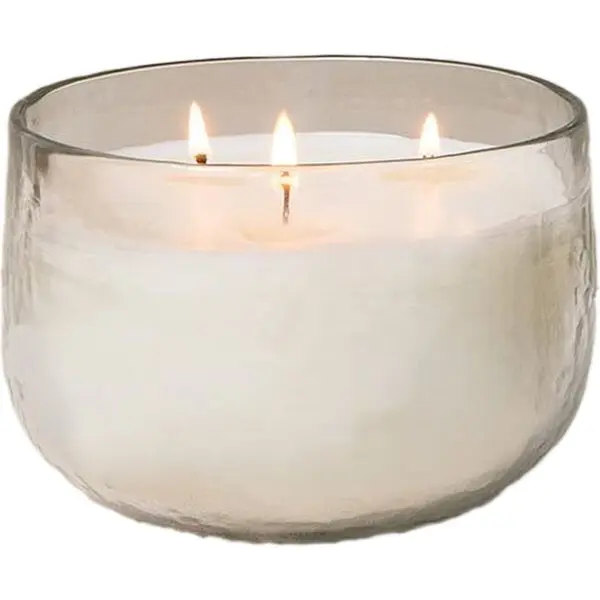 THE COLLECTIVE HOME Pebbled Triple-wick Candle Bowl - White