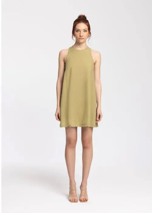MONLICIA Calia Mini Linen Dress - Light Green