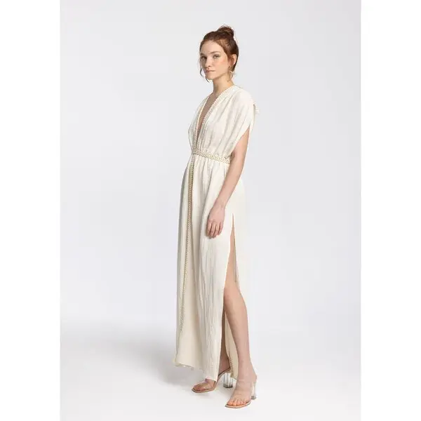 MONLICIA Helen Maxi Dress 100% Cotton - Cream