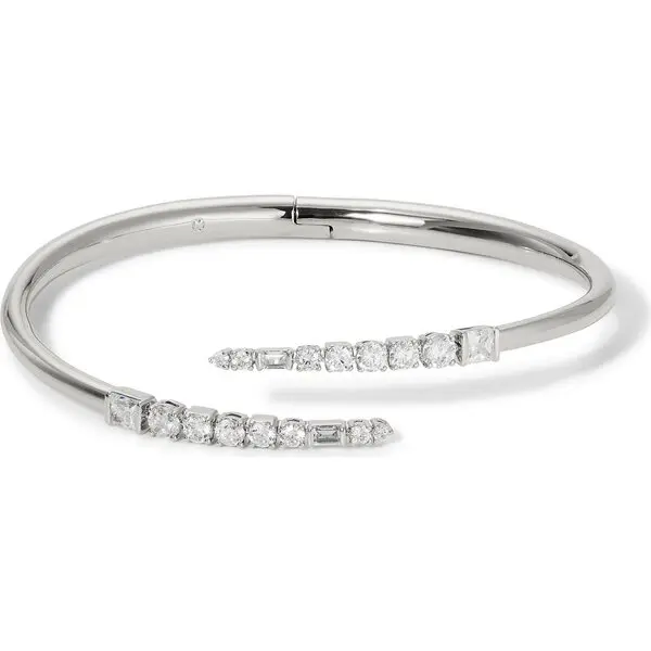 Nadri Delphine Cubic Zirconia Cuff Bracelet - Rhodium