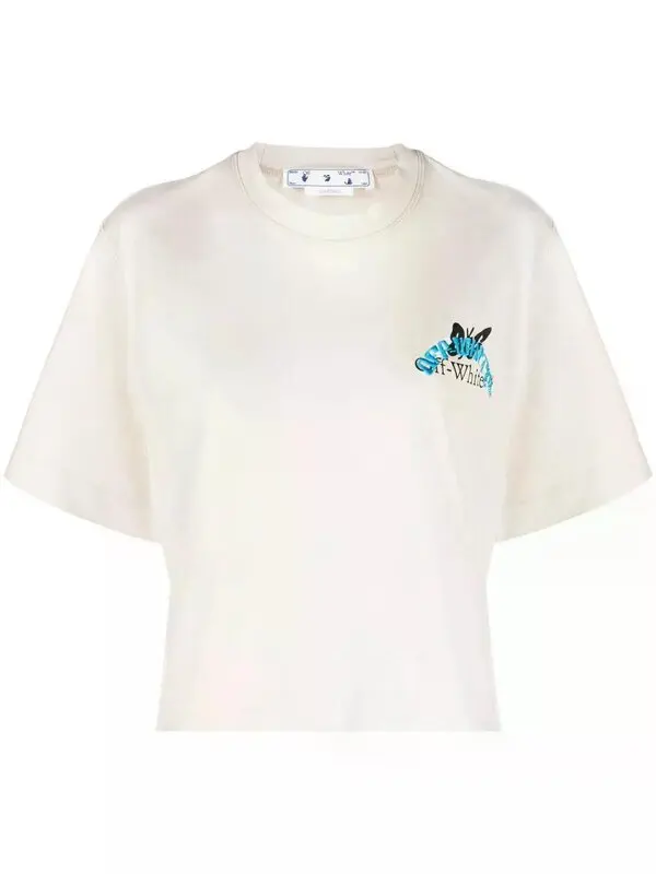 Off-White Butterfly-print Cropped T-shirt