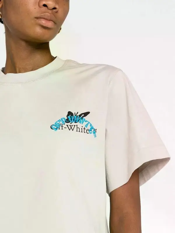 Off-White Butterfly-print Cropped T-shirt
