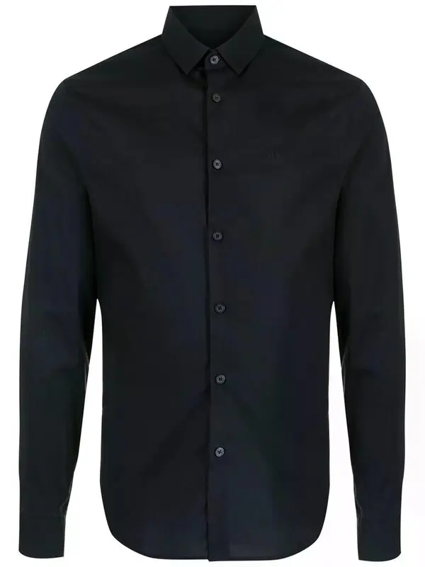 Armani Exchange Long-sleeve Cotton Shirt - Blue