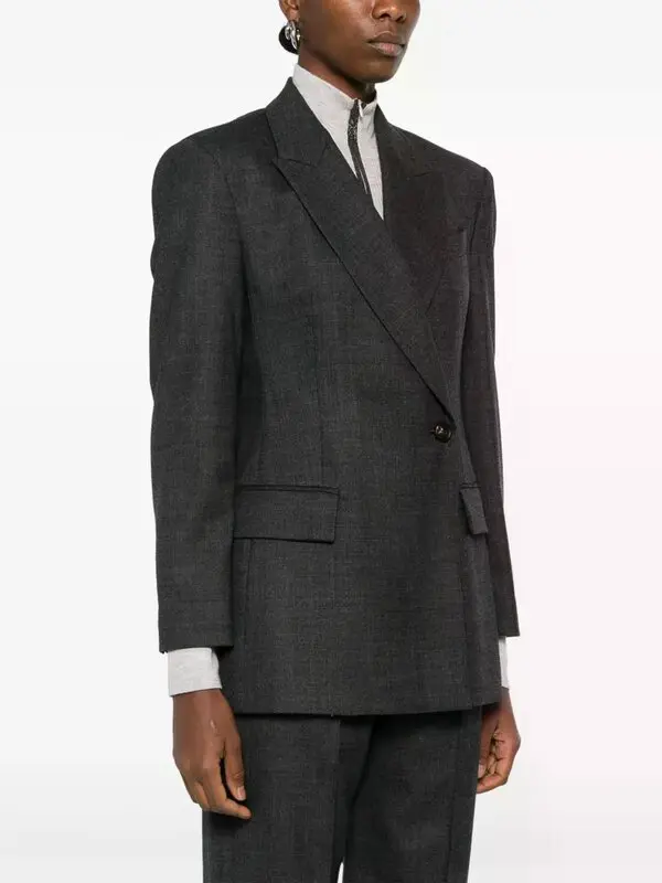 Brunello Cucinelli Double-breasted Virgin Wool-blend Blazer