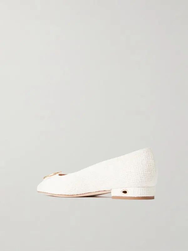 Jennifer Chamandi Lorenzo 20 Embellished Tweed Point-toe Pumps - Neutrals