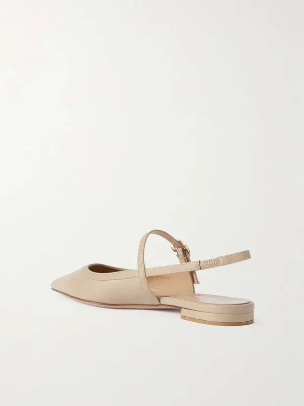 GIANVITO ROSSI Leather Point-toe Slingback Flats