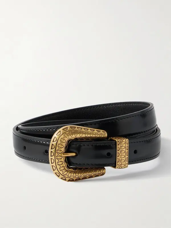 Valentino Garavani Vlogo Leather Belt - Black