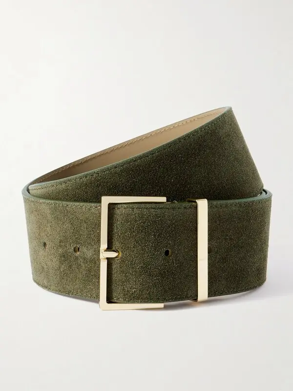 THE FRANKIE SHOP Evro Suede Belt - Green