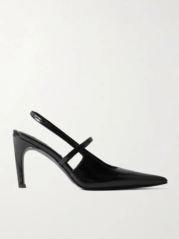 TOTEME Glossed-leather Slingback Pumps