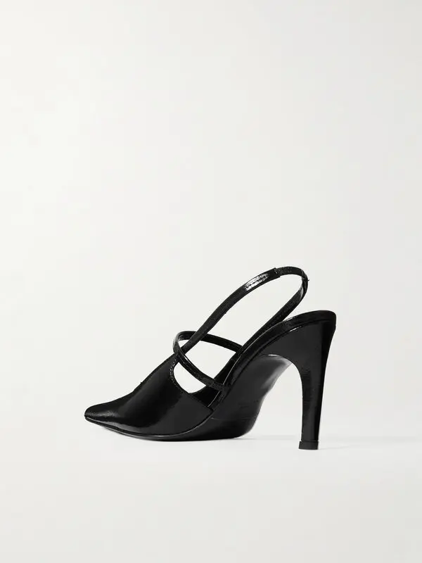 TOTEME Glossed-leather Slingback Pumps