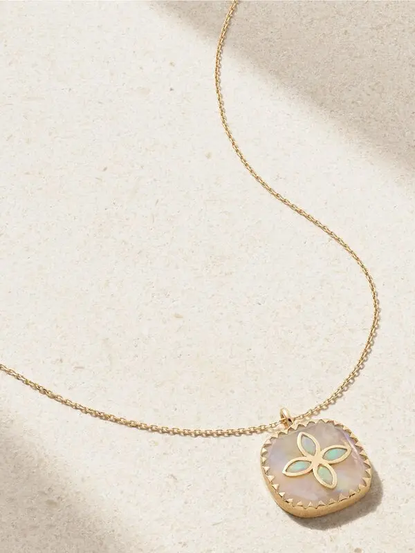 Pascale Monvoisin Bowie Moonstone And Opal Necklace - Gold