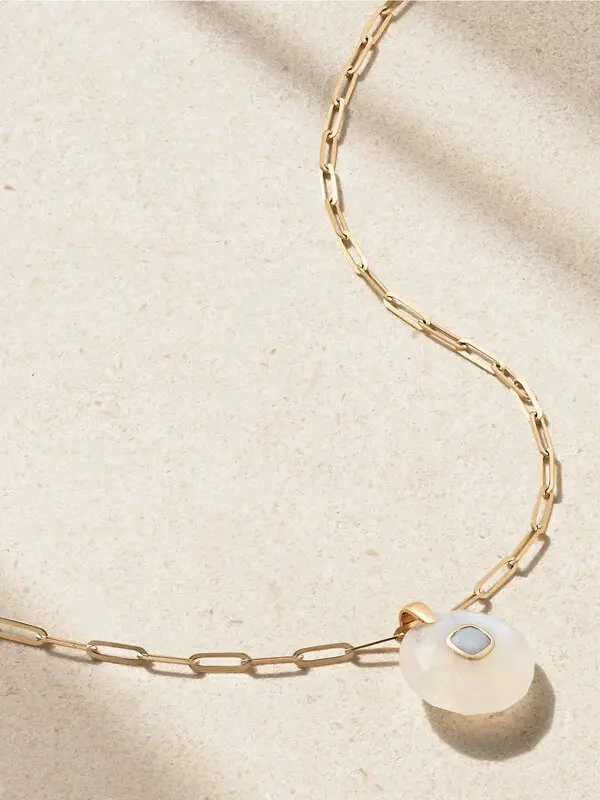 Pascale Monvoisin Milo Moonstone And Opal Necklace - Gold