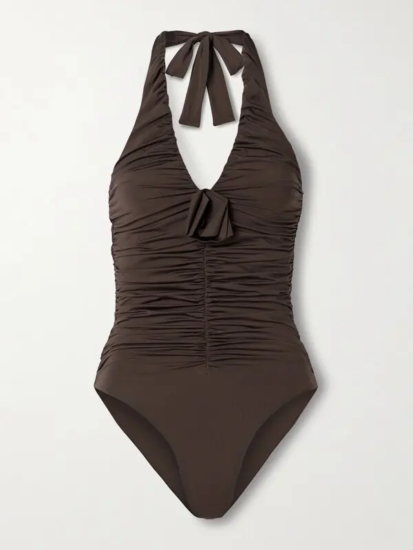 MAYGEL CORONEL Yojaira Halterneck Swimsuit - Brown