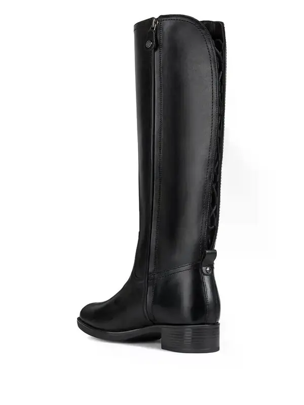 Geox Felicity Knee-high Leather Boots - Black