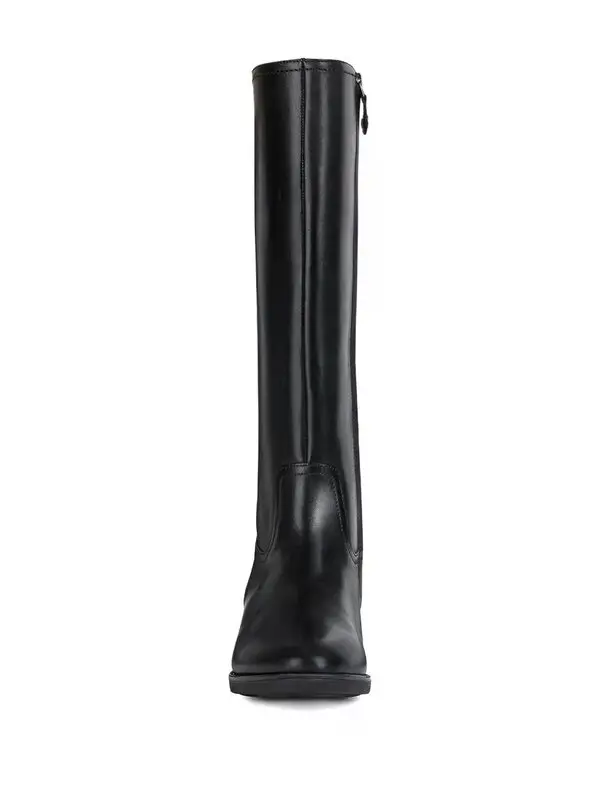 Geox Felicity Knee-high Leather Boots - Black