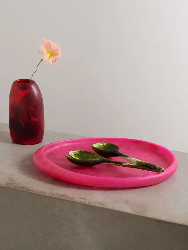 Dinosaur Designs Rock Resin Tray - Bright Pink