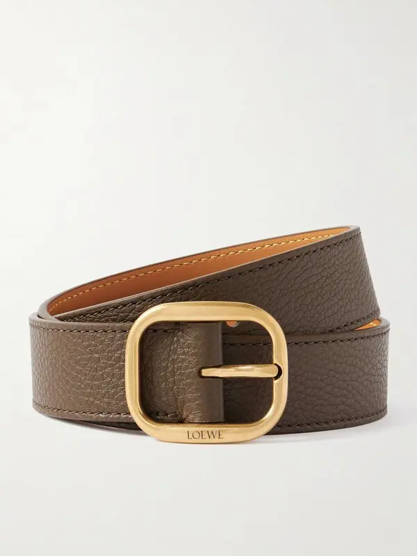 Loewe Textured-leather Belt - Brown