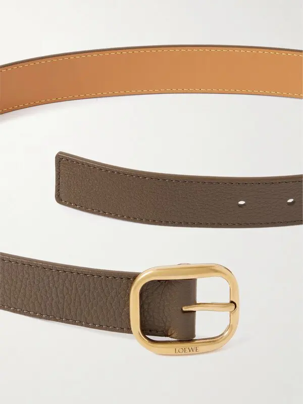 Loewe Textured-leather Belt - Brown