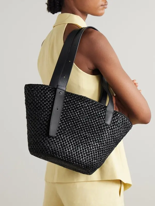 Lié Studio Bianca Small Raffia Tote - Black