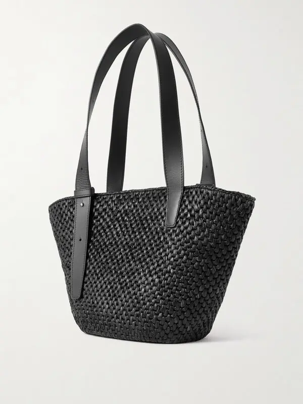 Lié Studio Bianca Small Raffia Tote - Black