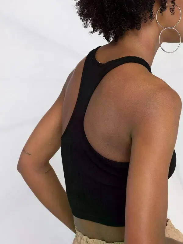 Off-White Ribbed Crop Top