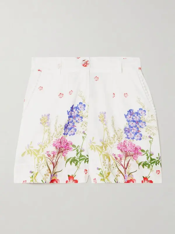 Charo Ruiz Ibiza Pansy Floral-print Shorts - White