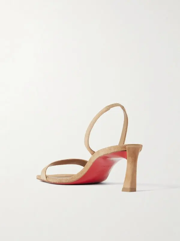 CHRISTIAN LOUBOUTIN O Condora 55 Suede Slingback Sandals - Neutrals