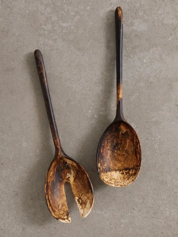 Dinosaur Designs Stone Swirled Resin Servers - Brown