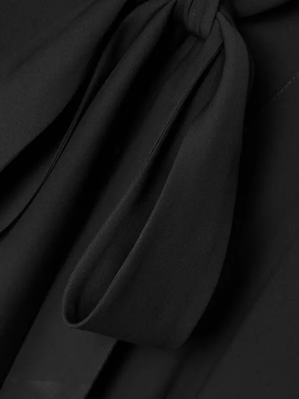 Balenciaga Pussy-bow Asymmetric Silk-georgette Blouse - Black