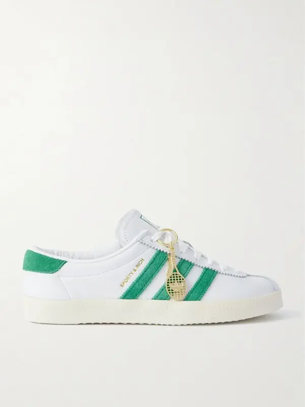 ADIDAS ORIGINALS Sporty & Rich Suede-trimmed Leather Sneakers - White