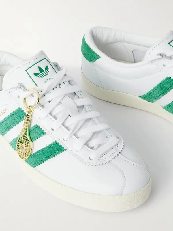 ADIDAS ORIGINALS Sporty & Rich Suede-trimmed Leather Sneakers - White