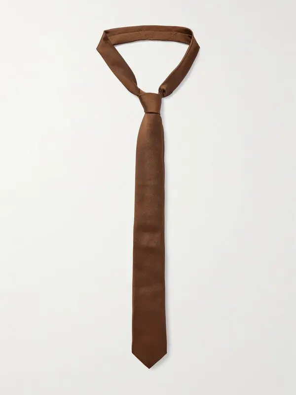 THE FRANKIE SHOP Lene Satin Tie - Brown