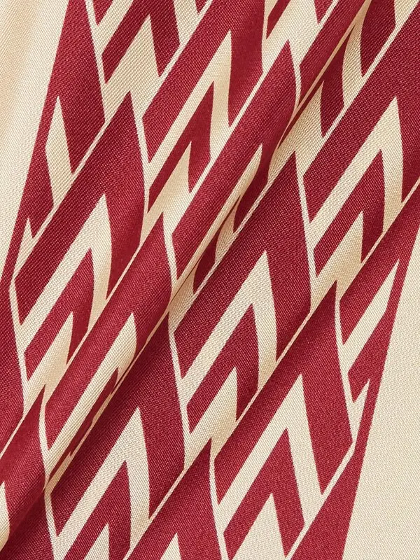 Valentino Garavani Toute La V Fringed Printed Silk-twill Scarf