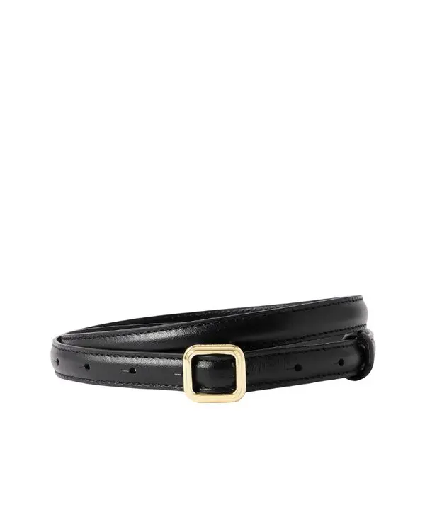 Lié Studio The Georgia Slim Leather Belt - Black