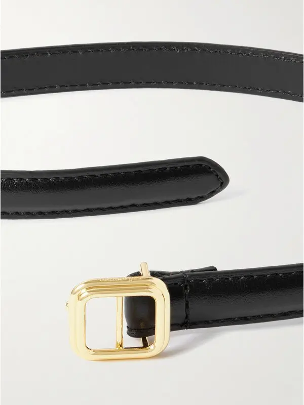 Lié Studio The Georgia Slim Leather Belt - Black