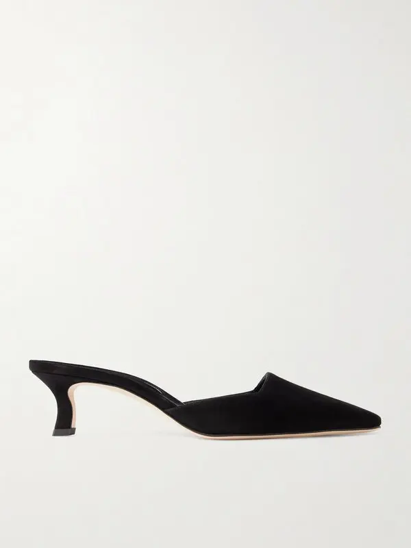 Manolo Blahnik Moiramu Suede Mules