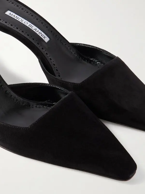 Manolo Blahnik Moiramu Suede Mules