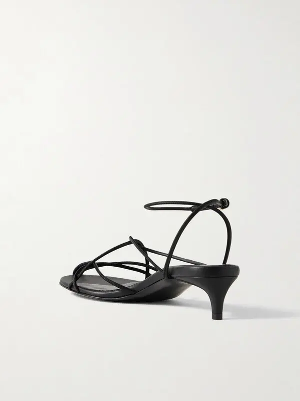 Khaite Loulou Leather Sandals - Black