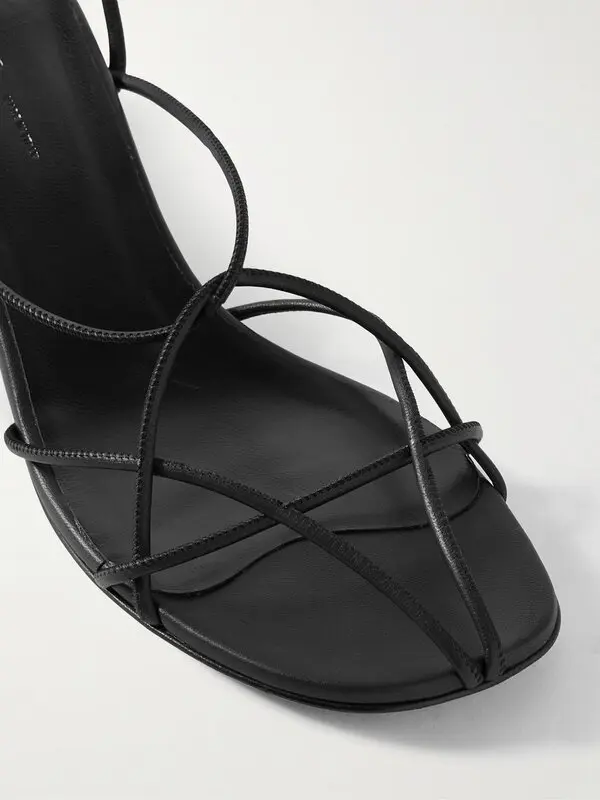 Khaite Loulou Leather Sandals - Black