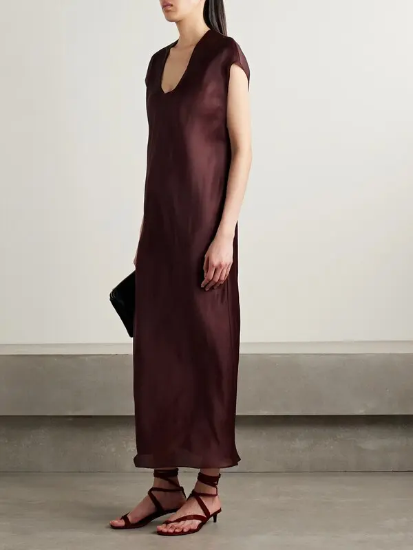 khaite burgundy dress Khaite, Darby silk maxi dress, Women, Burgundy, XS, Dresses