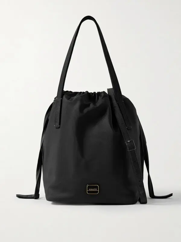 Khaite Rory Leather-trimmed Bucket Bag - Black